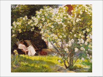1art1 Peter Severen Kroyer Poster Der Rosengarten, 1893 Kunstdruck Bild 80x60 cm