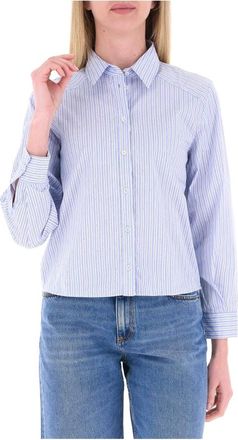 Marella Femme, Blouses et Chemises, Bleu, Taille: 34 FR Chemise ray&eacute;e