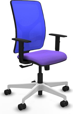 Piqueras y Crespo Drehstuhl f&uuml;r den Schreibtisch mit 1D-Armen, h&ouml;henverstellbare Lendenwirbelst&uuml;tze, ausgestattet mit 3 Positionen und Schneideschaum, Blau/Lila