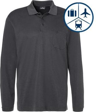 Ragman Herren Polo-Shirt grau Baumwoll-Jersey