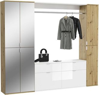 ebuy24 ProjektX Garderobenm&ouml;bel Set Eiche Dekor, Spiegel