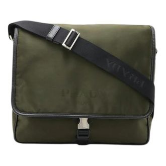 Prada Pre-owned Nylon Logo Jacquard Messenger Bag 2Vd166 - - Pre-owned - Herren - Gr&uuml;n - ONE SIZE