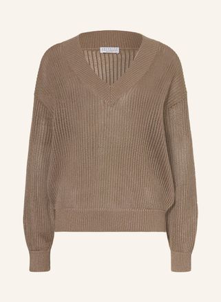Brunello Cucinelli Brunello Cucinelli Pullover Mit Glitzergarn braun