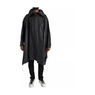 Bottega Veneta Schwarze Lederparka-Jacke - - Coats - Herren - Schwarzk - M