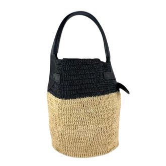 Celine Sac seau Pre-owned en raphia - Femme - Pre-owned - Noir - Taille: ONE Size