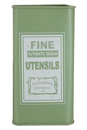 Premier Housewares Whitby Green Utensil kanister, Pulverbeschichtetes Metall, Grün, 10x10x18