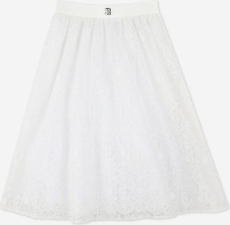 Givenchy Mädchen Logo Tüllrock in Weiß