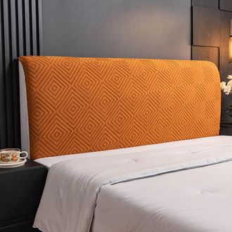 Generic Moderne einfarbige Kopfteil Bezug Queen King Bettkopfteil Bezug Staubschutzh&uuml;lle f&uuml;r Schlafzimmerdekoration Bernsteinorange California King: 170-190 c