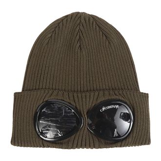 C.P. Company Cotton Goggle Beanie - - Accessories - Herren - Gr&uuml;n - ONE SIZE