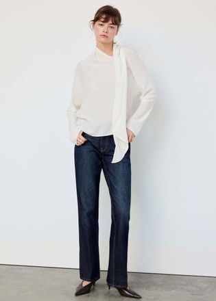 Mango Blouse &agrave; col nou&eacute; &eacute;cru - Femme - S - MANGO