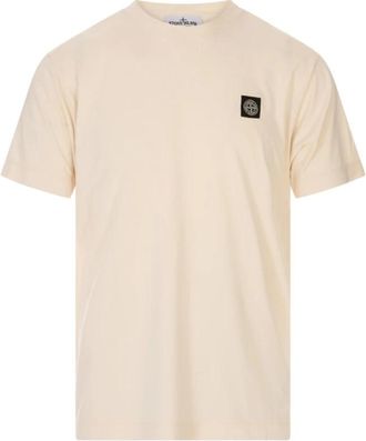 Stone Island Homme, Tops, Blanc, Taille: M T-shirt en jersey de coton 60/2
