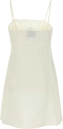 Miu Miu Bianco Exterior: Linen Cotton Abiti Dress