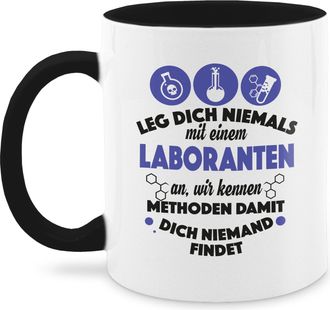 Shirtracer Tassen 325ml - Statement Sprüche - Leg dich niemals mit einem Laborant an Tasse - 325 ml - Schwarz - spruchtasse sarkasmus labor teetasse spruchtassen