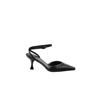 Halmanera Slingback-Pumps aus Leder mit Kn&ouml;chelriemen - - Shoes - Damen - Schwarzk - 40 EU