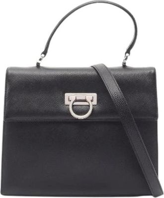 Ferragamo Pre-owned Sacoche Gancini en Cuir 2way - Femme - Pre-owned - Noir - Taille: ONE Size