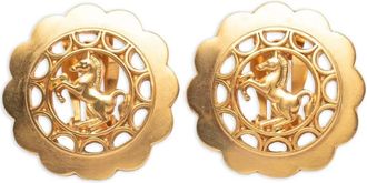 Hermès boucles doreilles Bijouterie Fantaisie en plaqué or à fermoir clip 20e siècle