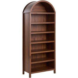 Beliani Meuble &agrave; Chaussures en MDF &agrave; 6 Compartiments Espace de Rangement Marron Fonc&eacute; Lambina