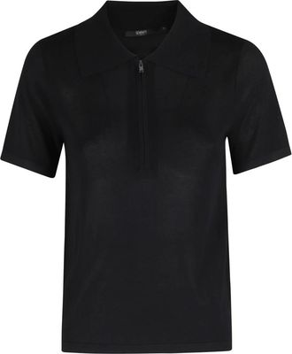 Seventy Femme, Tops, Noir, Taille: 38 FR Polo Zip