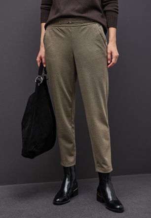 Street One Stoffhose STREET ONE Style Bonny, Damen, Gr. 36, L&auml;nge 28, beige (schwarzest braun meliert (l&auml;nge 28)), Web, Obermaterial: 46% Polyester, 29% Polyamid