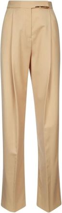 Elisabetta Franchi Femme, Pantalons, Beige, Taille: 40 FR Wide Pantalons
