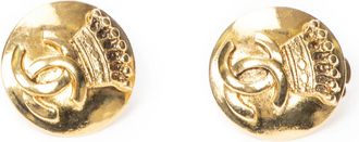 Chanel Crossbody Bags - CC Crown Round Clip On Earrings - Gr. unisize - in Gold - f&uuml;r Damen