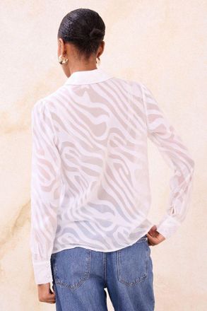 Lipsy Hemdbluse Lipsy Gekn&ouml;pftes Hemd mit Ausbrenner-Design (1-tlg)
