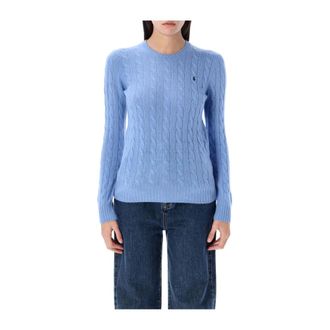 Polo Ralph Lauren Pull en maille torsad&eacute;e &agrave; col rond - Femme - Pulls - Bleu - Taille: 36 FR