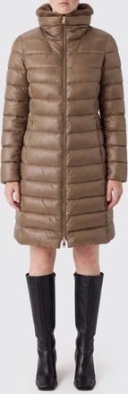 Herno Lange Daunenjacke aus gestepptem Nylon mit Stehkragen und Rei&szlig;verschluss