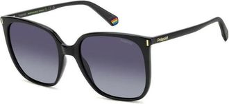 Polaroid Femme, Accessoires, Noir, Taille: 56 MM Lunettes de Soleil Style Papillon Mat&eacute;riaux