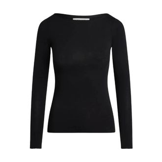 Aya Muse Boatneck Long Sleeve Tee - - Tops - Damen - Schwarzk - L