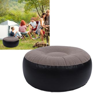 ZJchao Aufblasbarer Beflockter Hocker, Leichtes, Tragbares, Ergonomisches Design, Geeignet für Reisen, Camping, Outdoor-Aktivitäten, Weiche Beflockte Oberflä