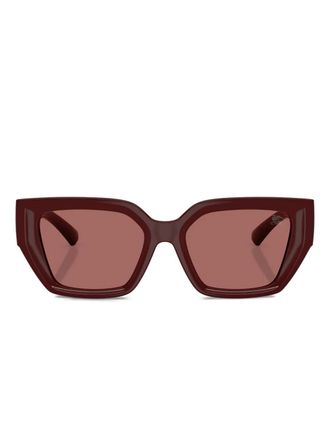 Burberry Sunglasses lunettes de soleil &agrave; monture g&eacute;om&eacute;trique - Rouge