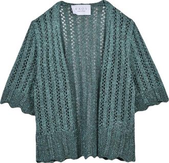 Kaos Kaos, Femme, Pulls, Vert, Taille: 36 FR Cardigan in Tricoat Aperto