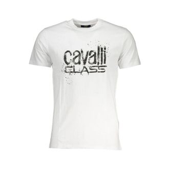 Cavalli Logo Baumwoll-T-Shirt - - Tops - Herren - Wei&szlig; - XL
