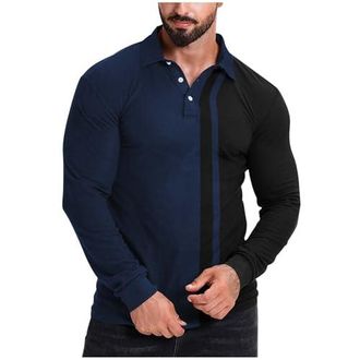 Generic Polo pour homme printemps/sport d&eacute;contract&eacute; grande taille couleur assortie, Marine, XXL