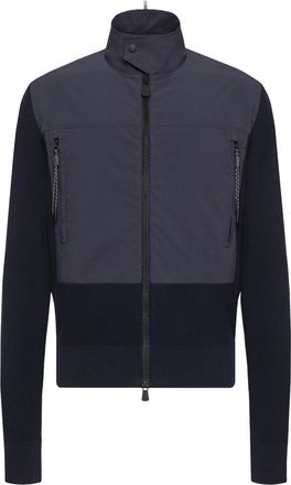 Moncler Moncler Cardigan Zipp&eacute; En Coton Matelass&eacute;, Homme, Bleu, Taille: S