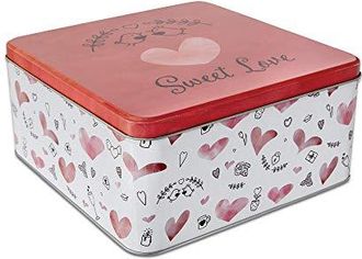 Städter 710153 Sweet Love Gebäckdose, Weißblech, 21 x 21 cm