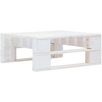 vidaXL Repose-pied palette de jardin bois blanc Vidaxl