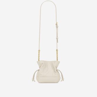 Saint Laurent Womens Mini Pochette Jamie White Leather Shoulder Bags