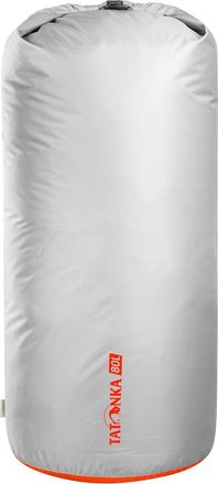 Tatonka Packbeutel Dry Sack 80l - Wasserdichter Packsack mit Rollverschluss und Steckschließe - Aus recyceltem Polyester - 80 Liter Volumen (grau)
