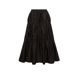 Moncler Moncler Ruffle Mid-length Skirt, Women, Black, Size: 38