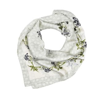 Lumberjack Damen Schal aus Reiner Seide, Halstuch, Blumen- und Arabeskenmuster, Quadratisch 70x70 cm, mit Geschenkbox