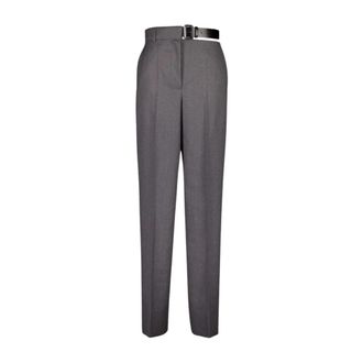 Stella McCartney Bundfaltenhose aus Flanell mit G&uuml;rtel - - Trousers - Damen - Grau - M