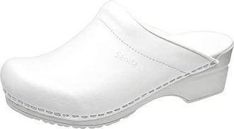 Sanita Sonja PU | Sabots Ouvert | Produit Original Fabriqué à la Main pour Femme | Assise Plantaire de Forme Anatomique avec Mousse Souple | Blanc | 37 EU