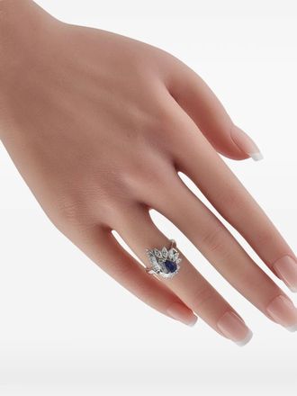 Luxury Bazaar platinum diamond and sapphire ring - Silber