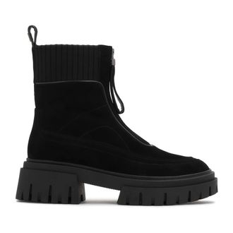 Kazar Wildlederstiefel mit Rei&szlig;verschluss vorne am oberen Teil - - Shoes - Damen - Schwarzk - 41 EU