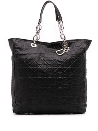 Dior grand sac porté épaule Lady Dior Soft Shopping (2008) - Noir