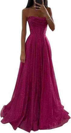 TOMWELL Robe de Mari&eacute;e Femme &Eacute;l&eacute;gant Dentelle Robe Vintage Taille Haute en Tulle Dentelle Longue Robe de Soir&eacute;e en Chiffon Robe de Bal C&eacute;r&eacute;monie A Rose Rouge 