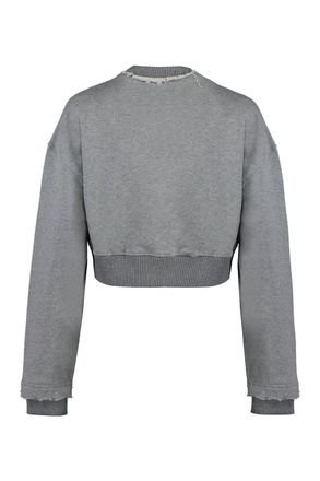 McQ by Alexander McQueen Womens Sweatshirt Logo Grey Melange Cotton Sweatshirts Sweater