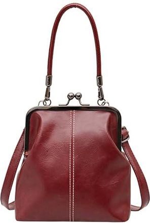 Generic Sac &agrave; bandouli&egrave;re pour femmes avec verrou &agrave; bisous en PU, sac moyen &agrave; couleur unie, &eacute;l&eacute;gant et vintage id&eacute;al pour voyager, travailler, aller &agrave; l&eacute;cole 